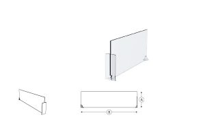 120mm central divider with 80mm rectangular front - Joalpe